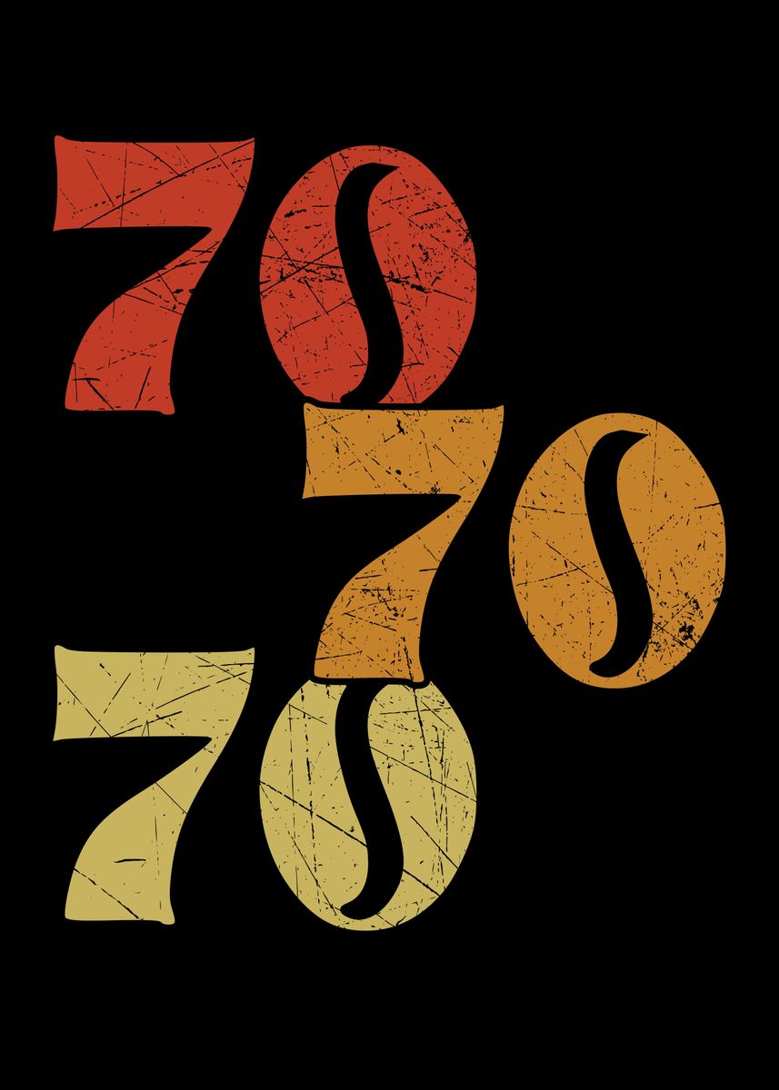'Retro 70s 1970 Vintage' Poster, picture, metal print, paint by NAO ...