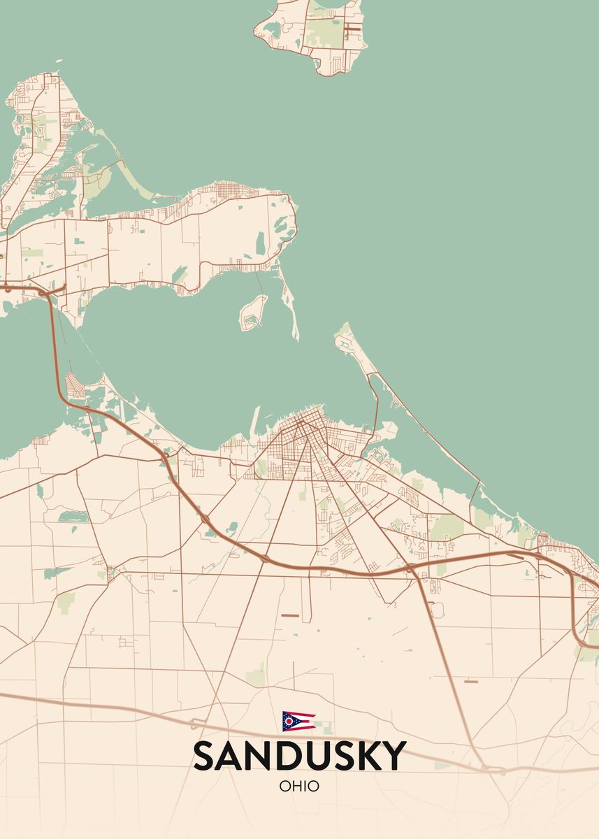 'Sandusky OH' Poster, picture, metal print, paint by IMR Designs | Displate