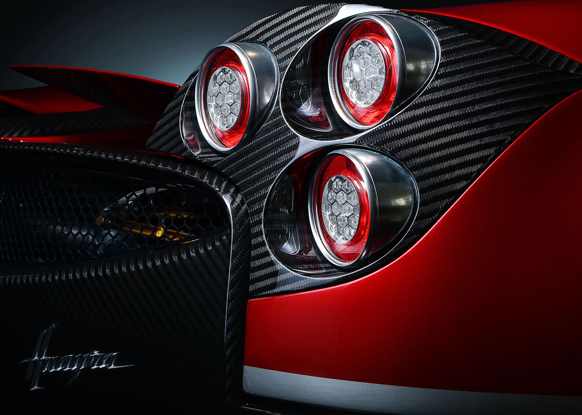 'Pagani Tail Lights' Poster by Rollz | Displate