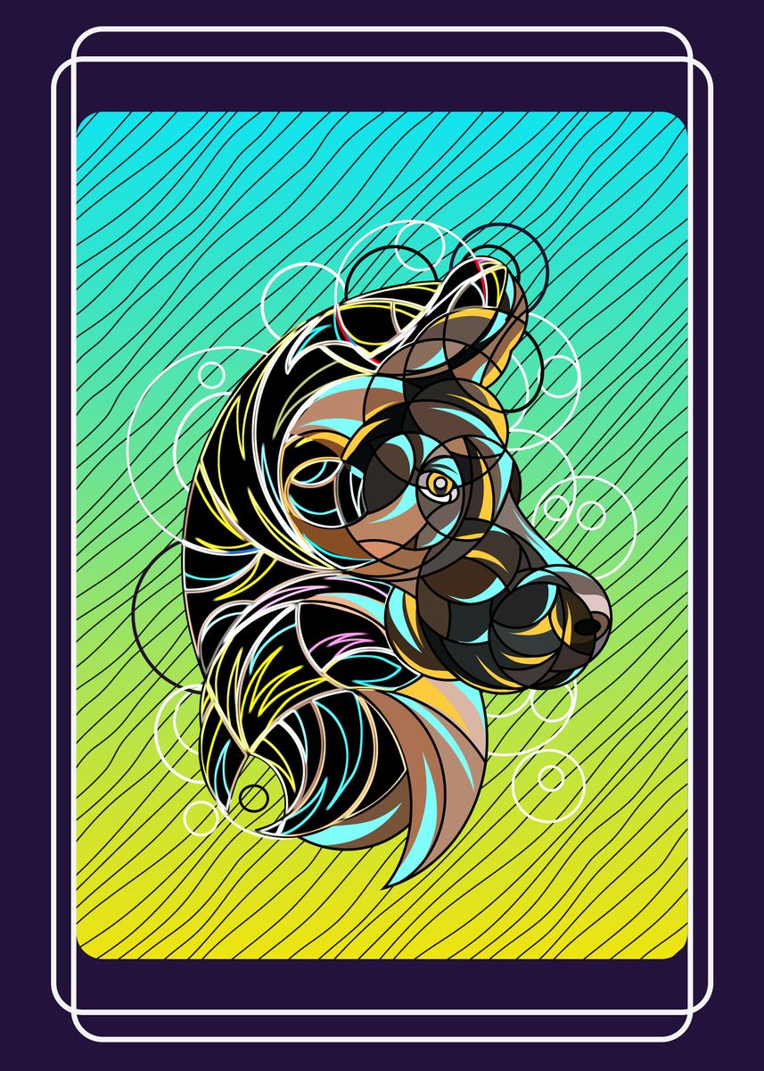 'Dog neon illustrations' Poster, picture, metal print, paint by San ...