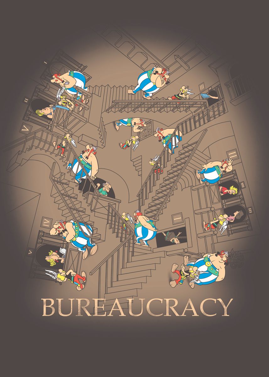 'Bureaucracy' Poster, picture, metal print, paint by Carlos Román ...