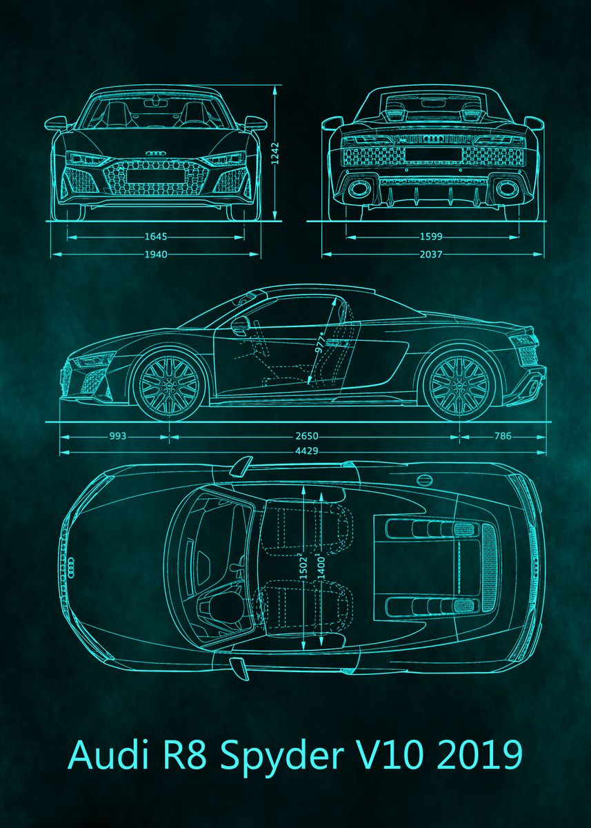 'Audi R8 Spyder V10 2019 ' Poster by Fast Elevator | Displate