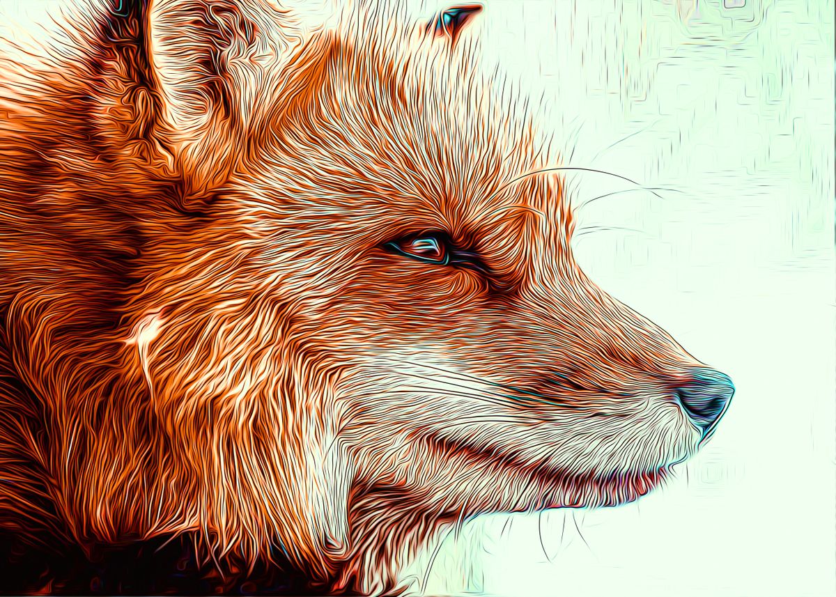 'Fox' Poster by Tiker Arts | Displate