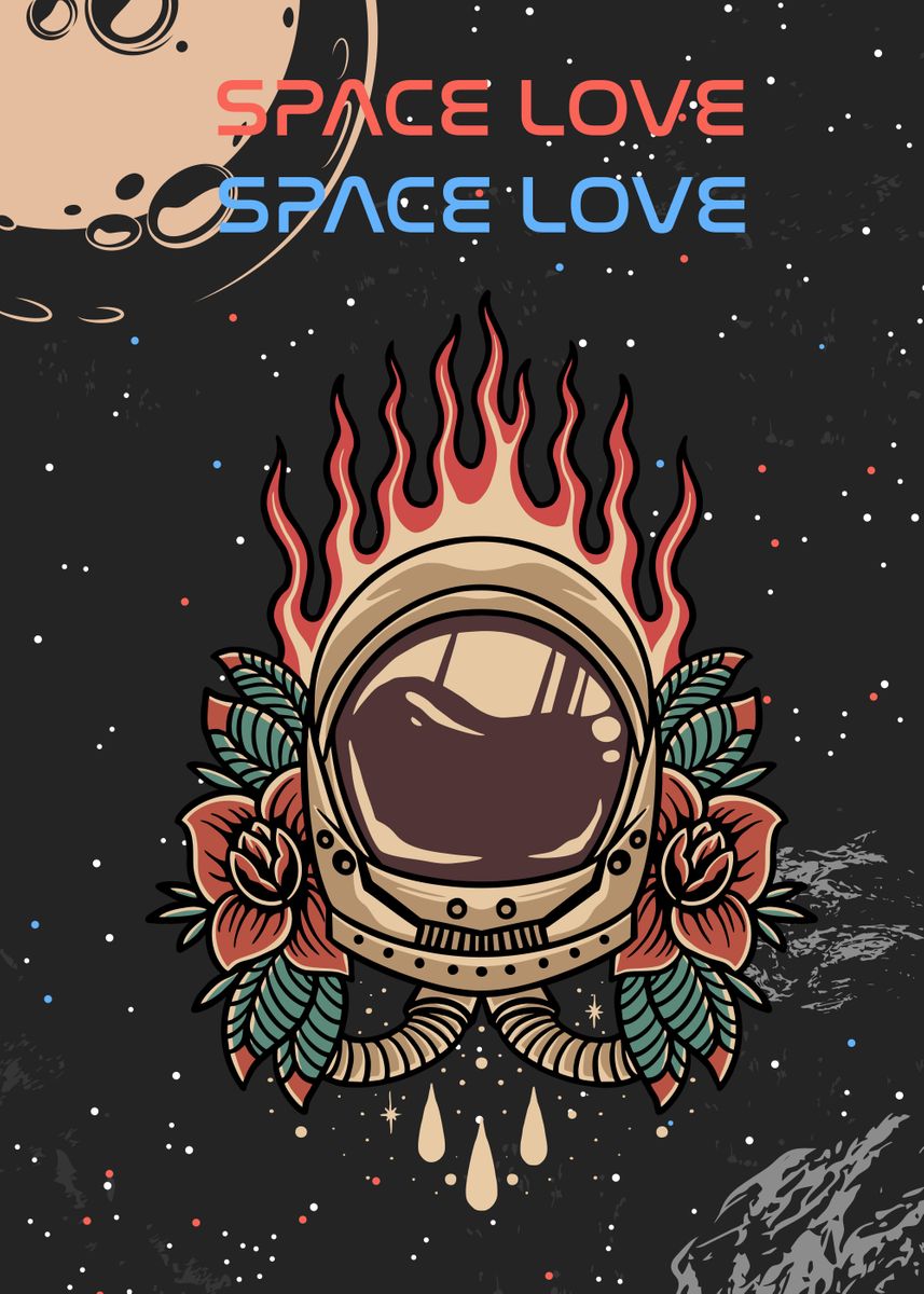 'Space Astronaut Lover' Poster, picture, metal print, paint by Stefan ...