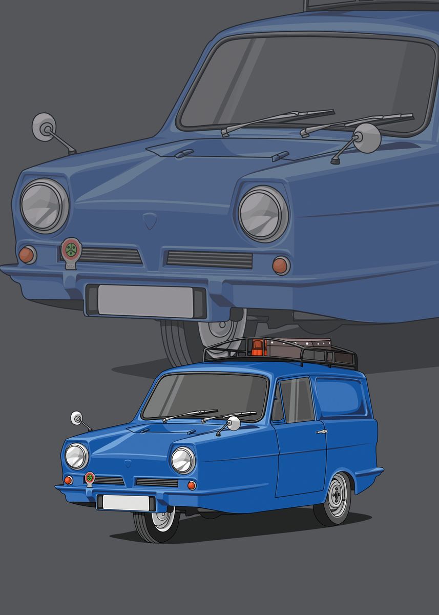 'Reliant Regal blue poster' Poster by capture art | Displate