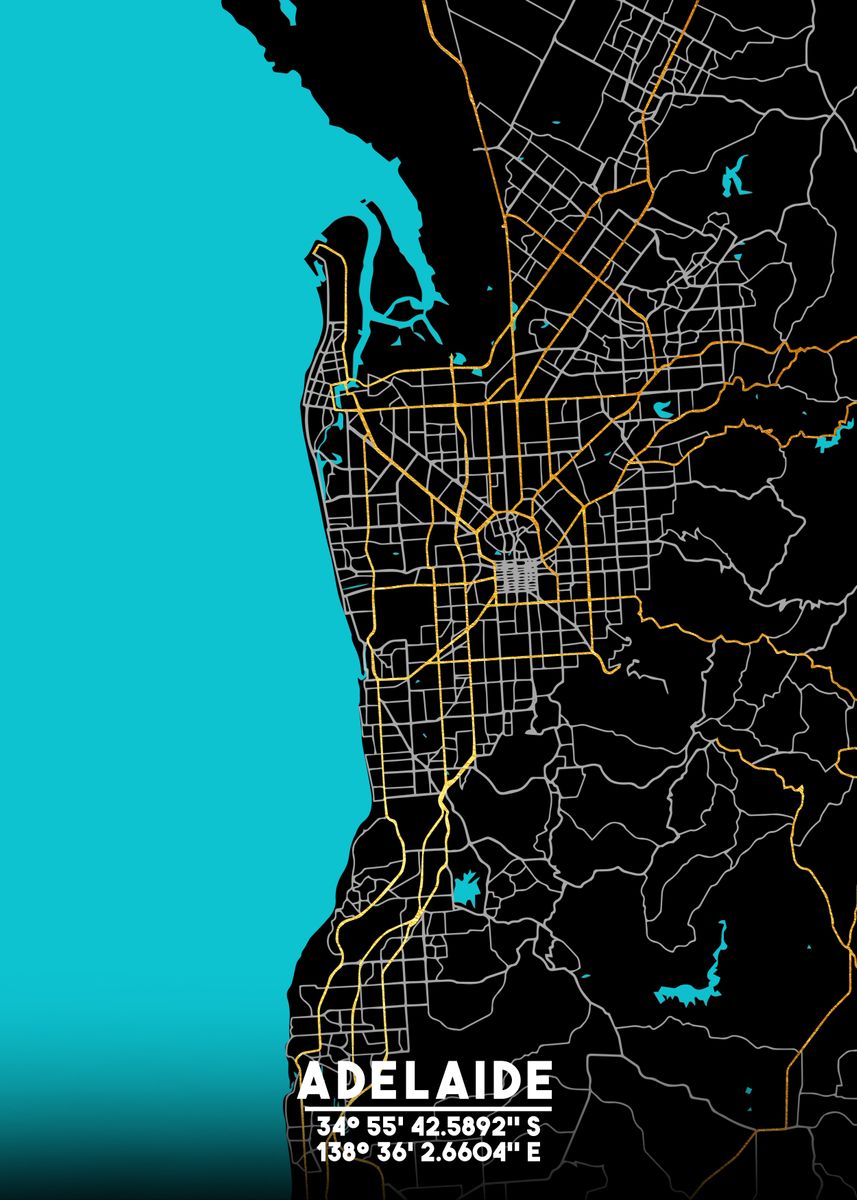 'Adelaide SA Australia' Poster by Clayborne Frank | Displate