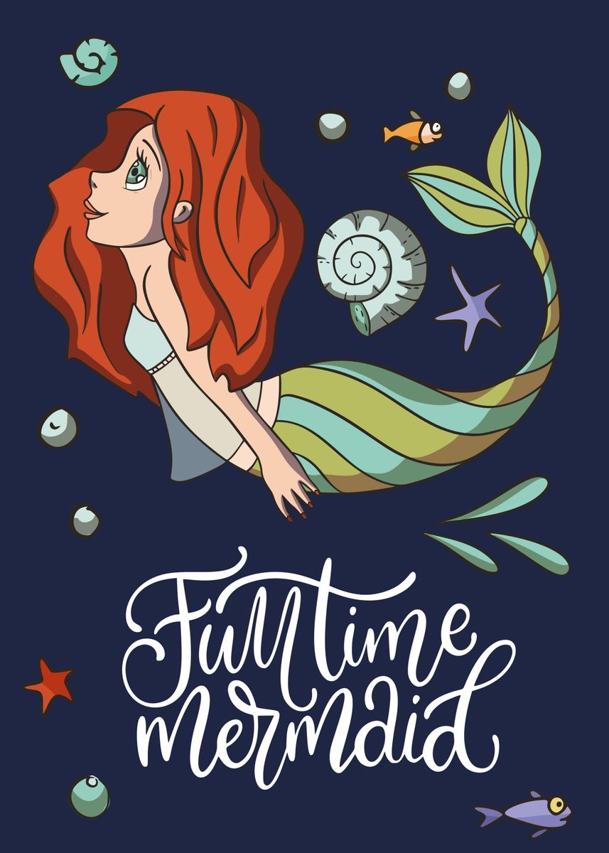 'Mermaid' Poster, picture, metal print, paint by Nae | Displate