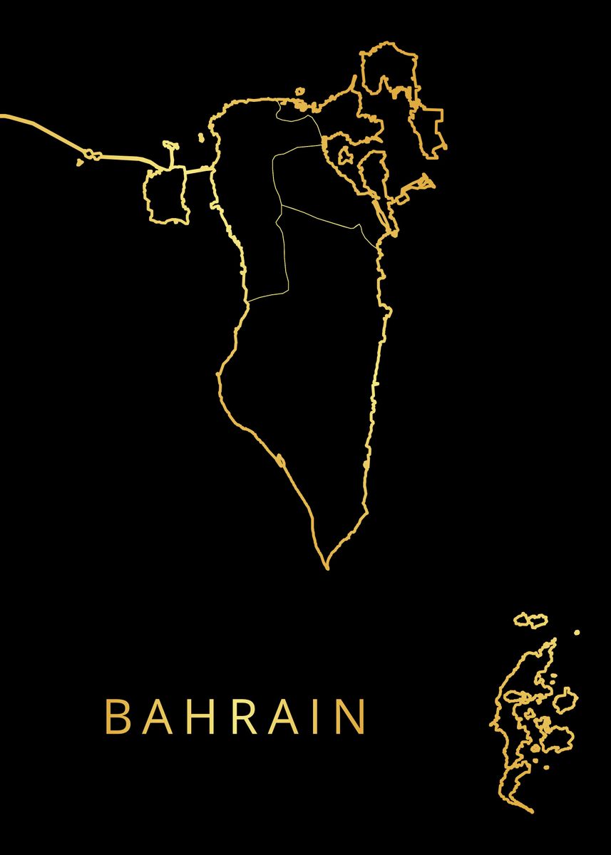 'Bahrain Gold' Poster, picture, metal print, paint by Deeo | Displate