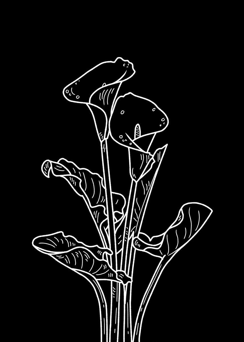 'Flowers aesthetic line ' Poster by Hype Sign | Displate