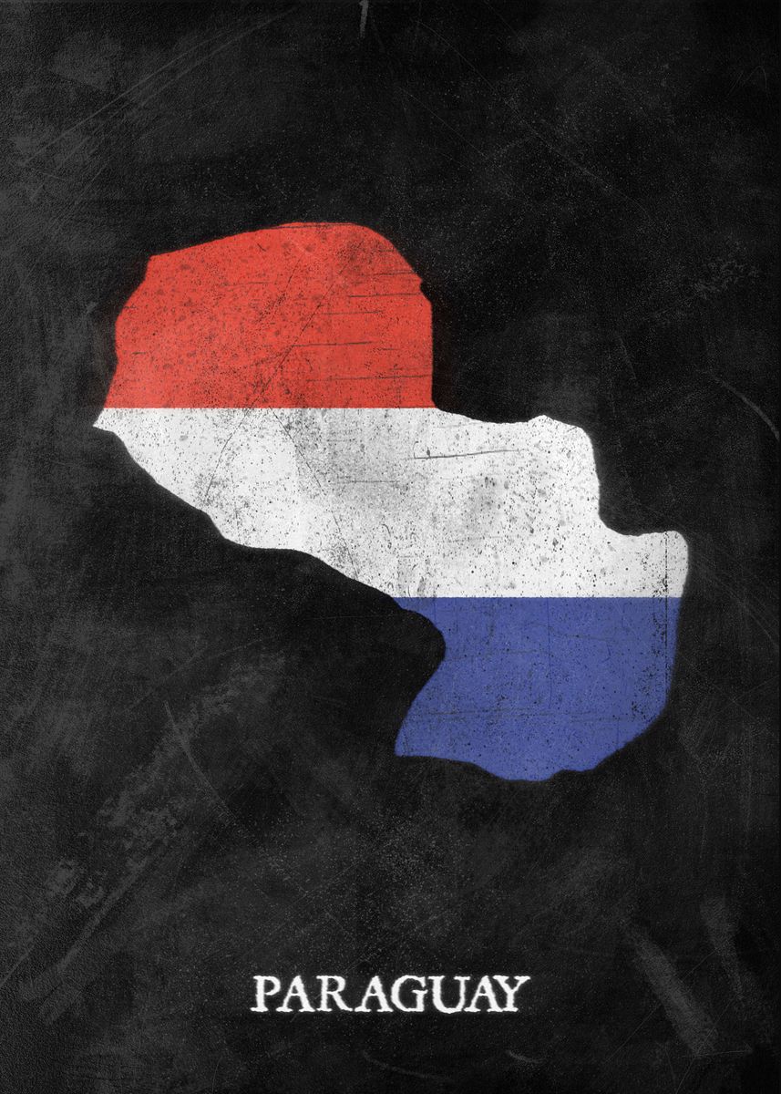 'Paraguay' Poster, picture, metal print, paint by Moon Soul | Displate