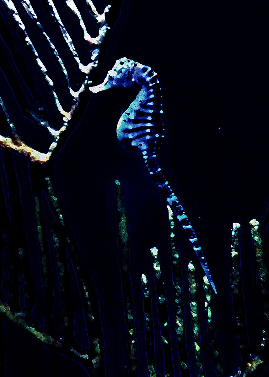 'blue seahorse' Poster by PENGDUA XYZ | Displate