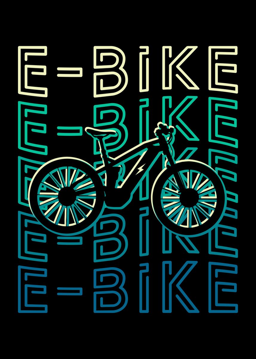 'E Bike Retro Electric' Poster, picture, metal print, paint by Phil ...