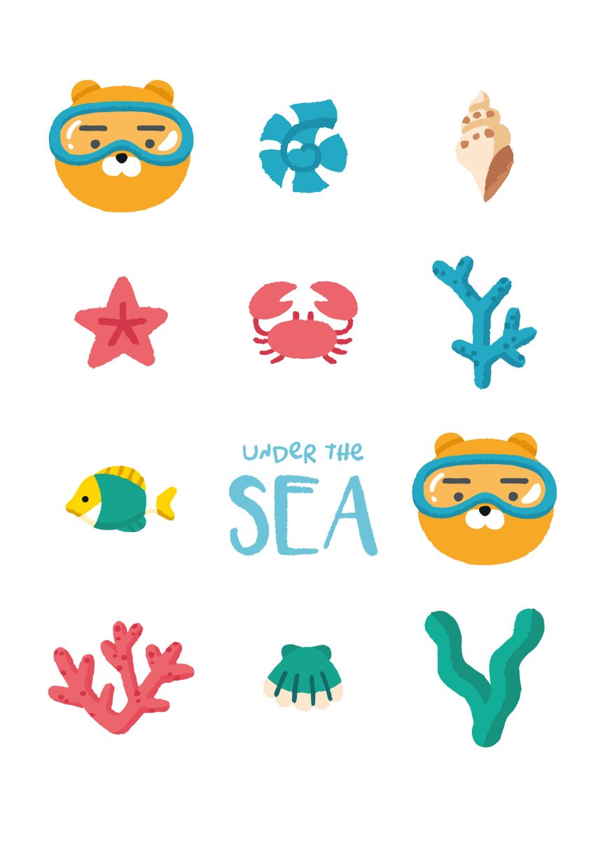 'Ryan and Shells' Poster by Kakao Friends | Displate