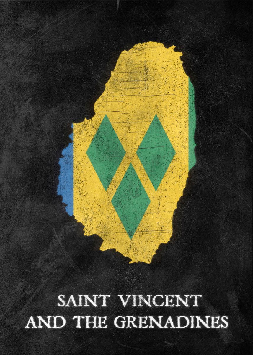 'Saint Vincent Grenadines' Poster, picture, metal print, paint by Moon ...