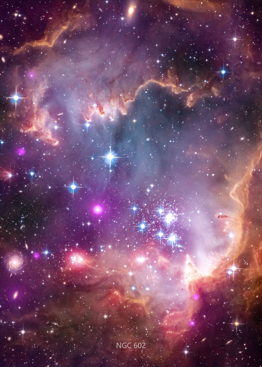 'NGC 602' Poster, picture, metal print, paint by Galaxy Images | Displate