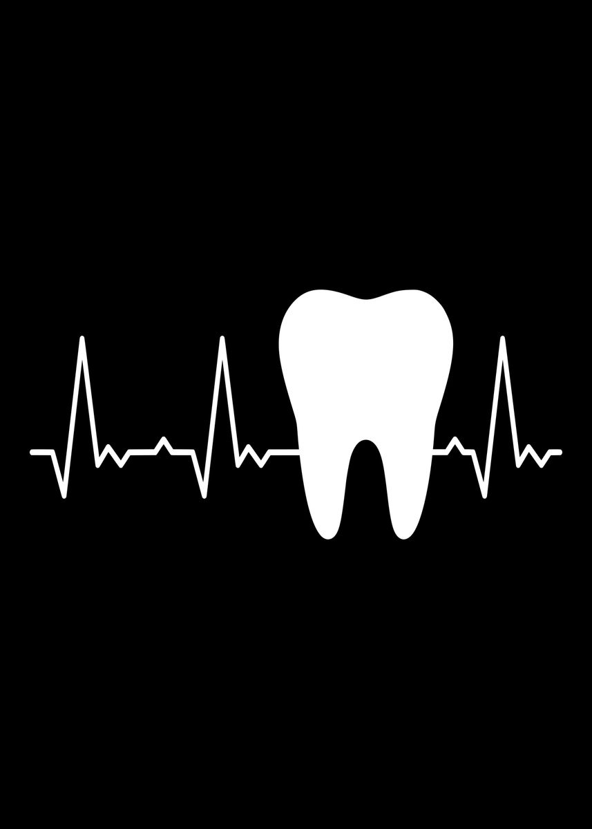'Heartbeat Tooth' Poster, picture, metal print, paint by royalsigns ...