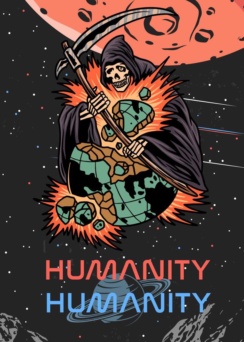 'Humanity destroy earth' Poster by Stefan Merz | Displate