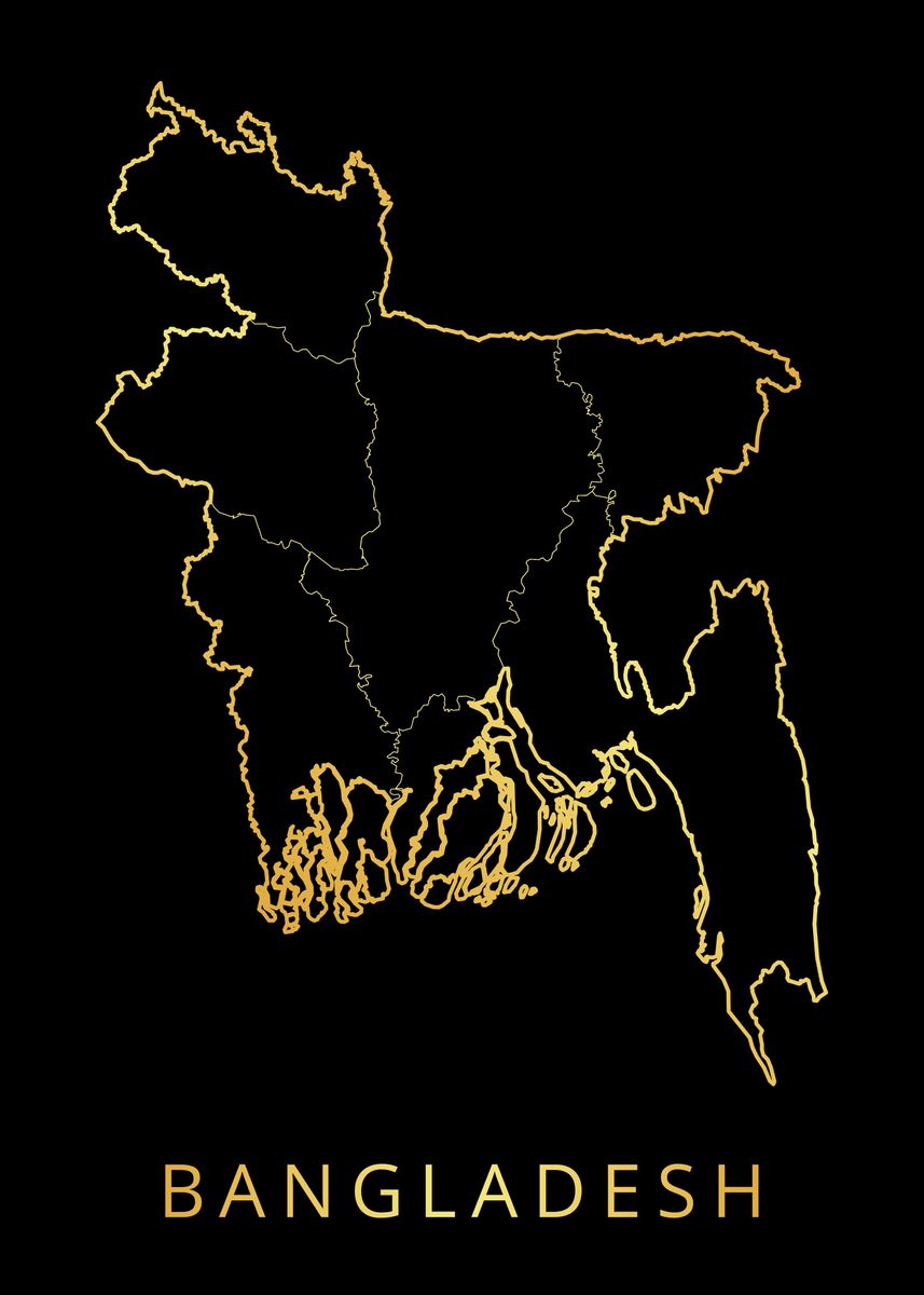 'Bangladesh Gold' Poster, picture, metal print, paint by Deeo | Displate