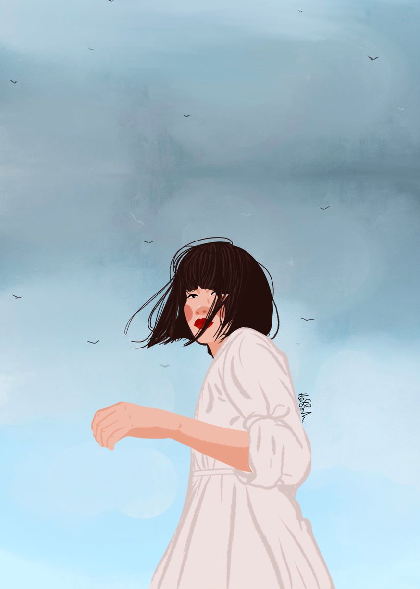 'Farah' Poster, picture, metal print, paint by Hessah Art | Displate