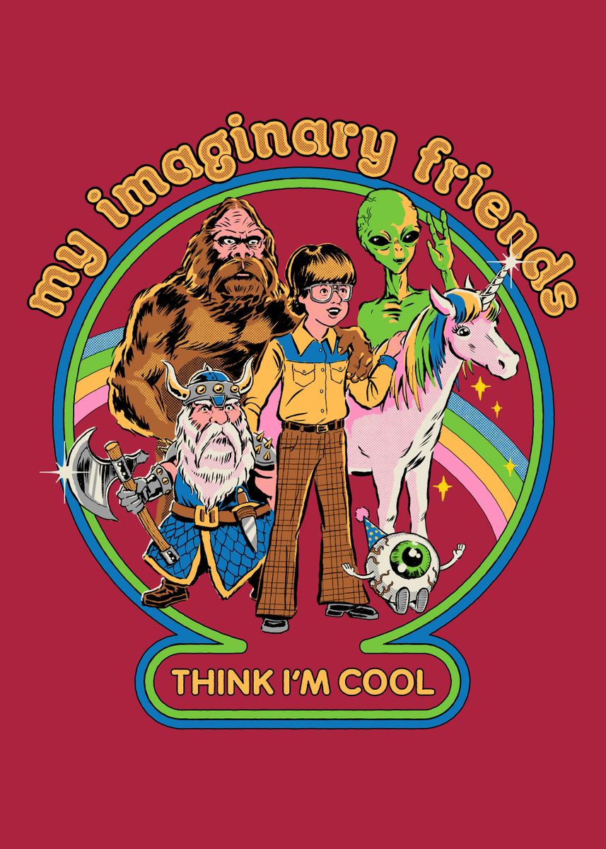 'My Imaginary Friends' Poster, picture, metal print, paint by Steven ...