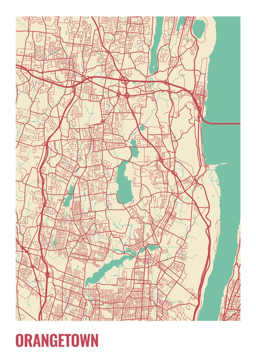 'Orangetown' Poster by Mr Penguin | Displate