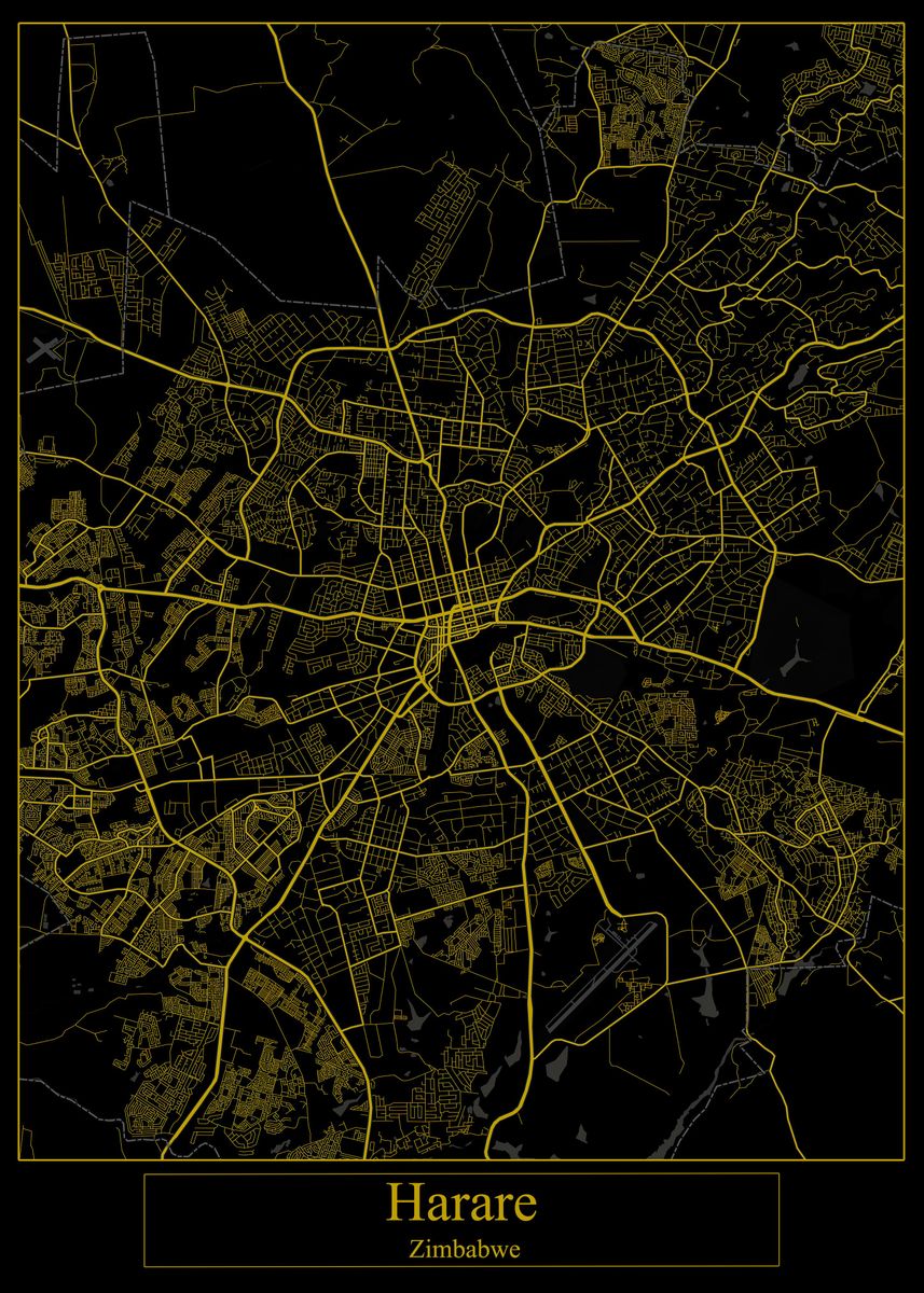 'Harare Zimbabwe' Poster, picture, metal print, paint by Zake Yonkou ...