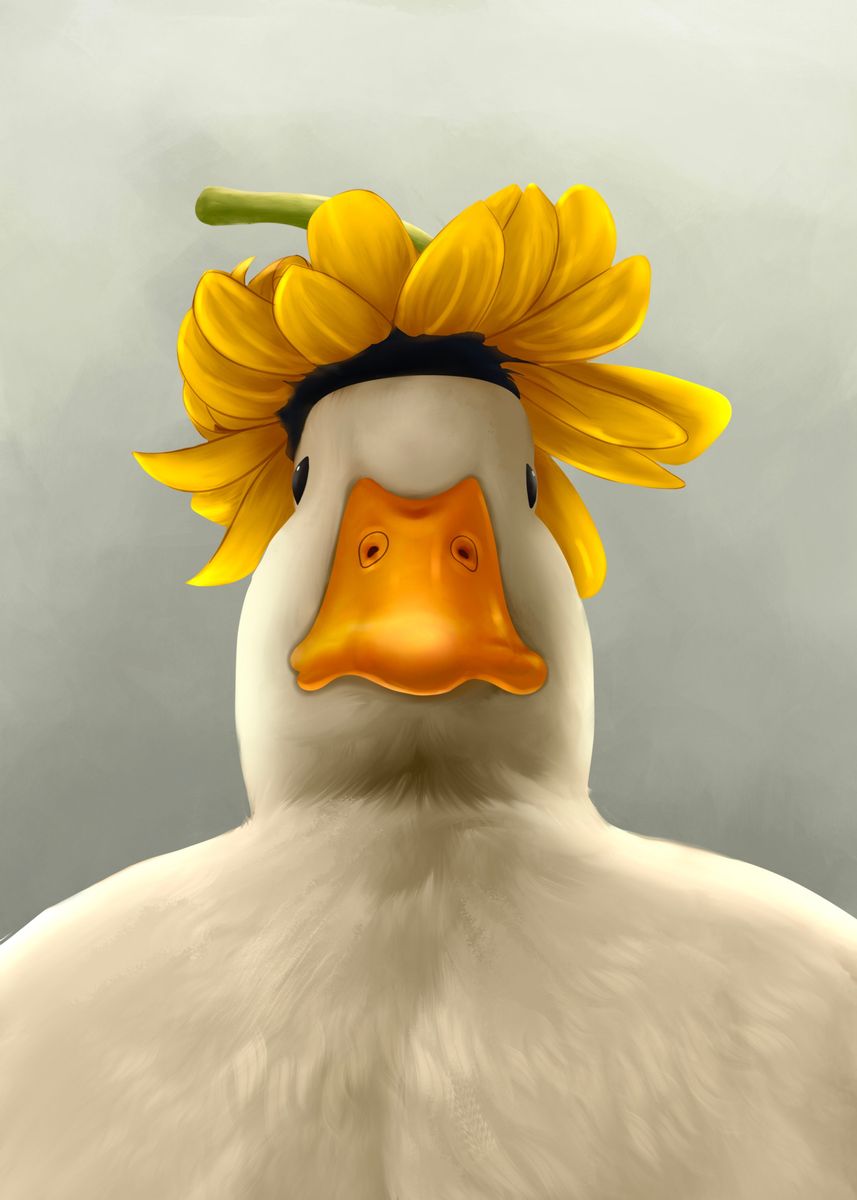 'close up duck ' Poster, picture, metal print, paint by sinnois | Displate