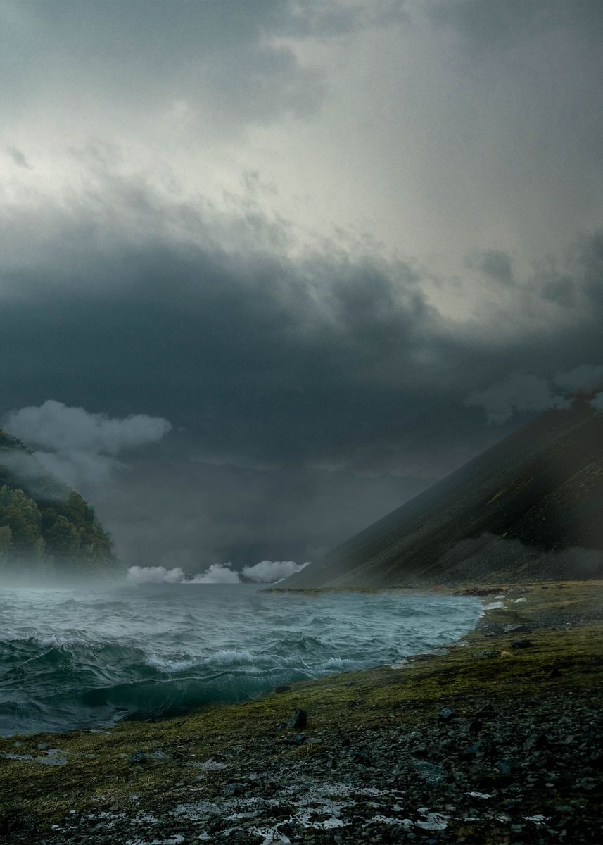'Gloomy Water' Poster, picture, metal print, paint by Shaheen Khan ...