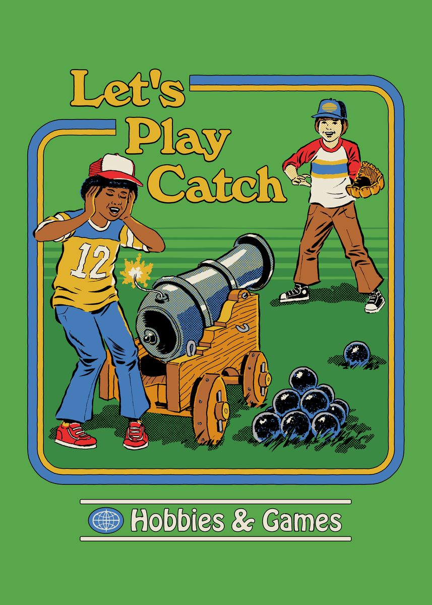 'Let's Play Catch' Poster, picture, metal print, paint by Steven Rhodes ...