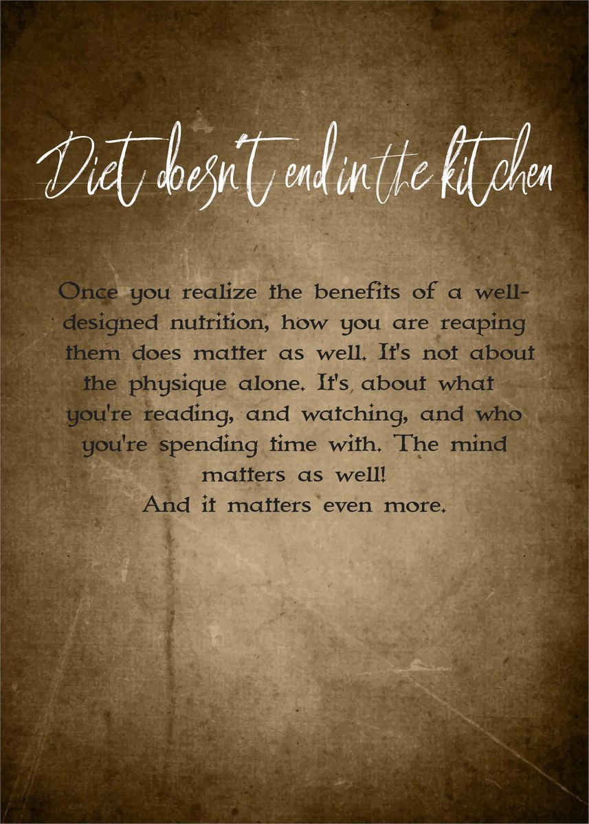 'Feed your body and mind' Poster, picture, metal print, paint by ...