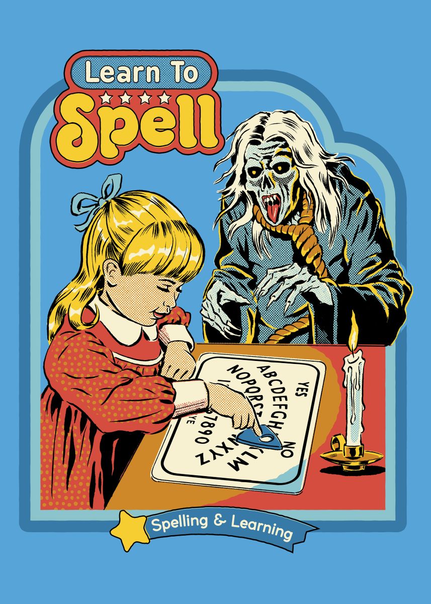 'Learn To Spell' Poster, picture, metal print, paint by Steven Rhodes ...