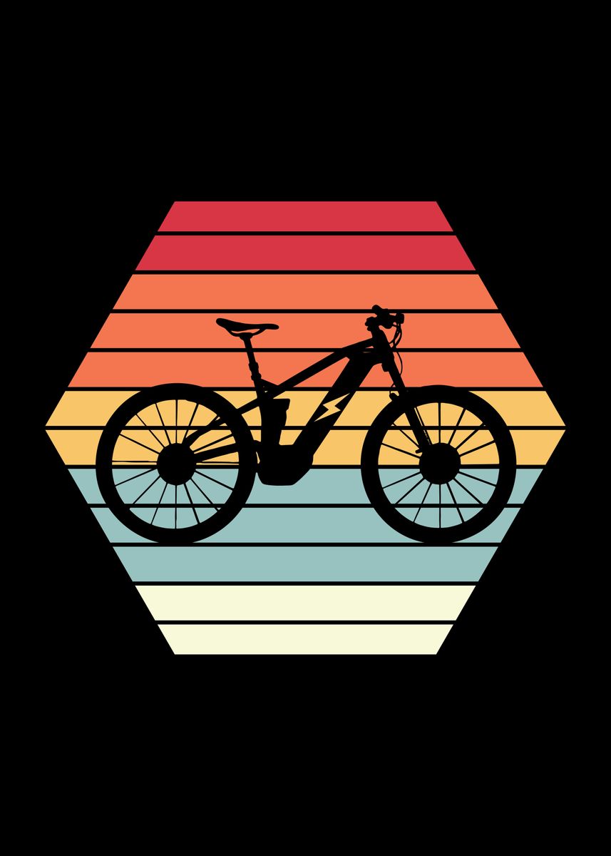 'Electric Bike EBike Retro' Poster, picture, metal print, paint by Phil ...