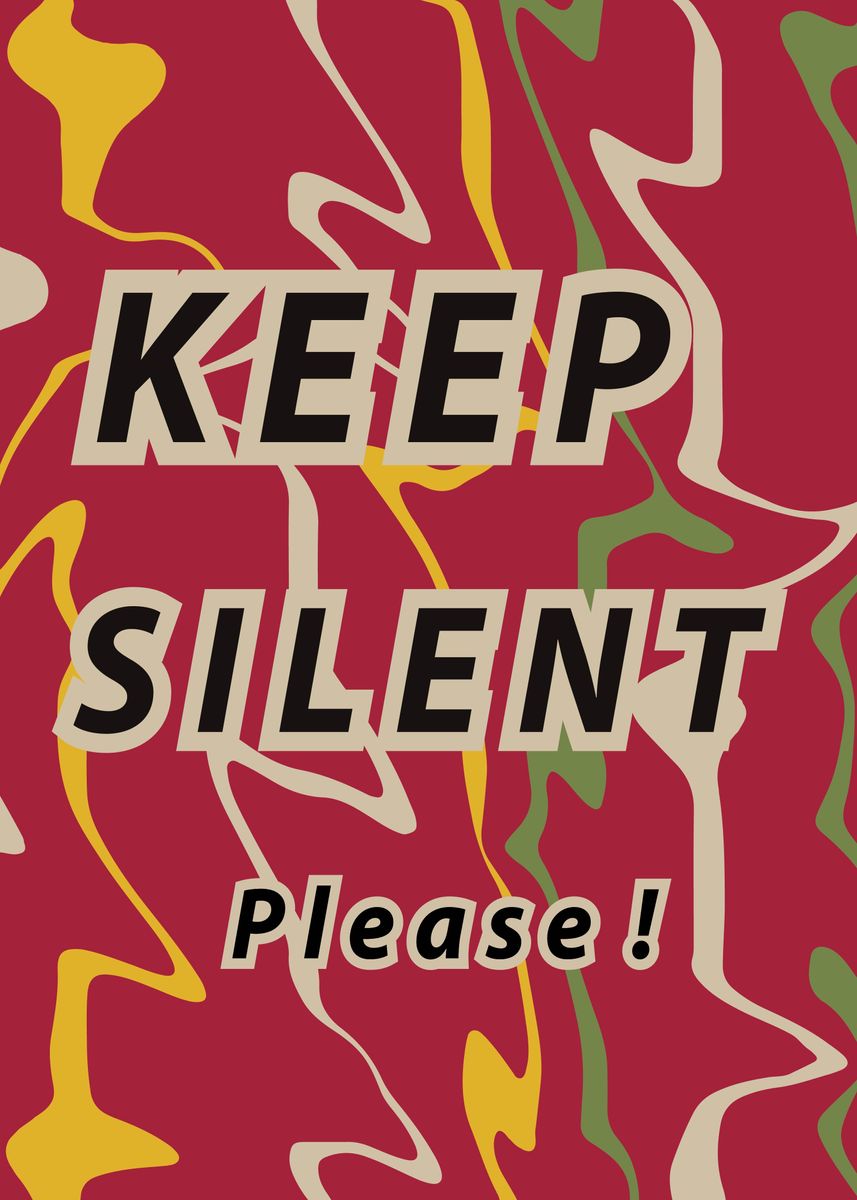 'keep silent' Poster, picture, metal print, paint by Selja Cute | Displate