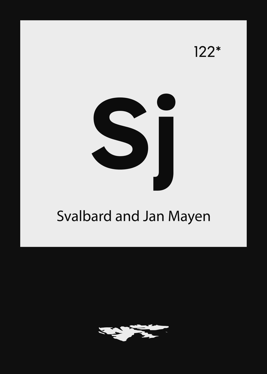 'Svalbard Country Map' Poster, picture, metal print, paint by Visitify ...