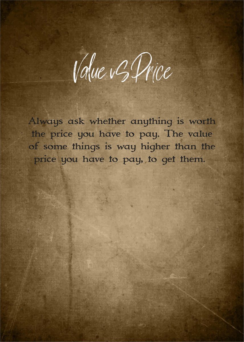 'Value vs Price' Poster, picture, metal print, paint by Olaffskater ...