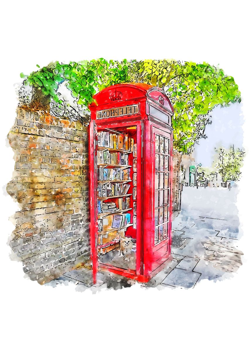 'London Telephone Box' Poster, picture, metal print, paint by Lardis ...