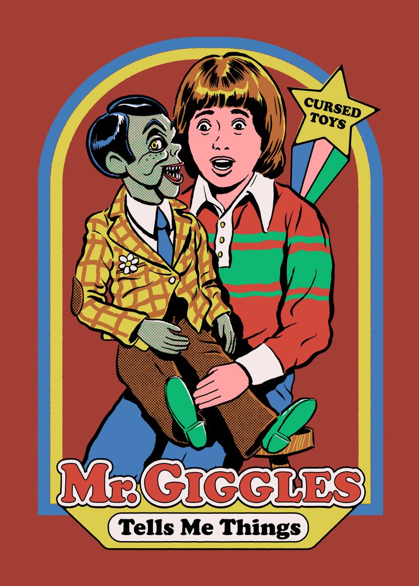 'Mr Giggles' Poster, picture, metal print, paint by Steven Rhodes ...