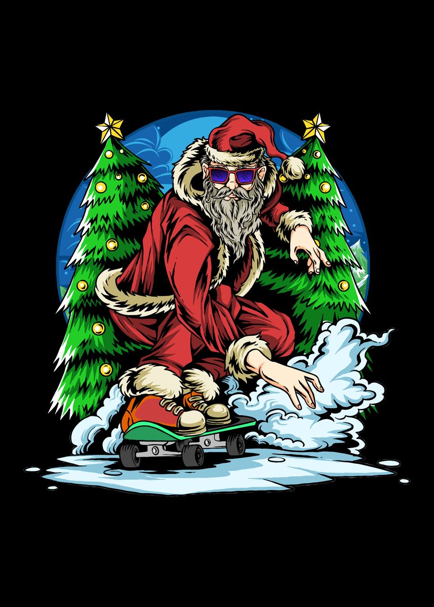 'Santan Merry Christmas ' Poster, picture, metal print, paint by ...