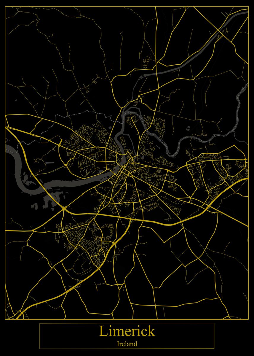 'Limerick Ireland' Poster by Zake Yonkou | Displate