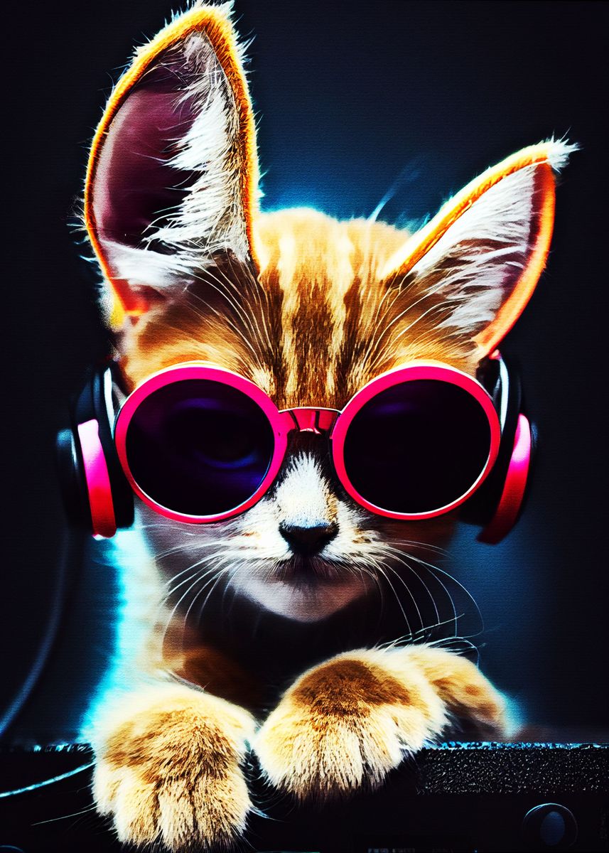 'Cat Stylist' Poster, picture, metal print, paint by Muh Asdar | Displate