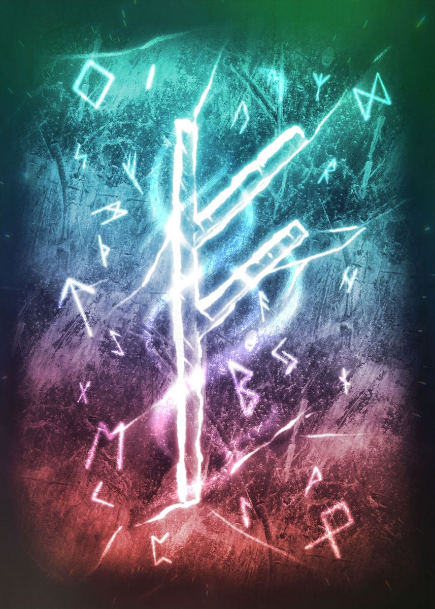 'Fehu' Poster, picture, metal print, paint by Einarrs Journey | Displate