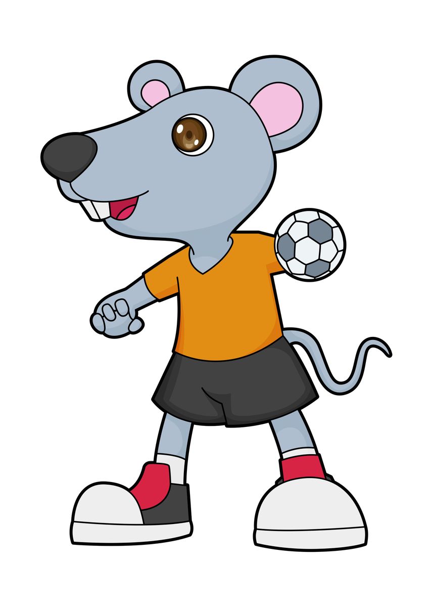 'Mouse Handball Sports' Poster, picture, metal print, paint by Markus ...