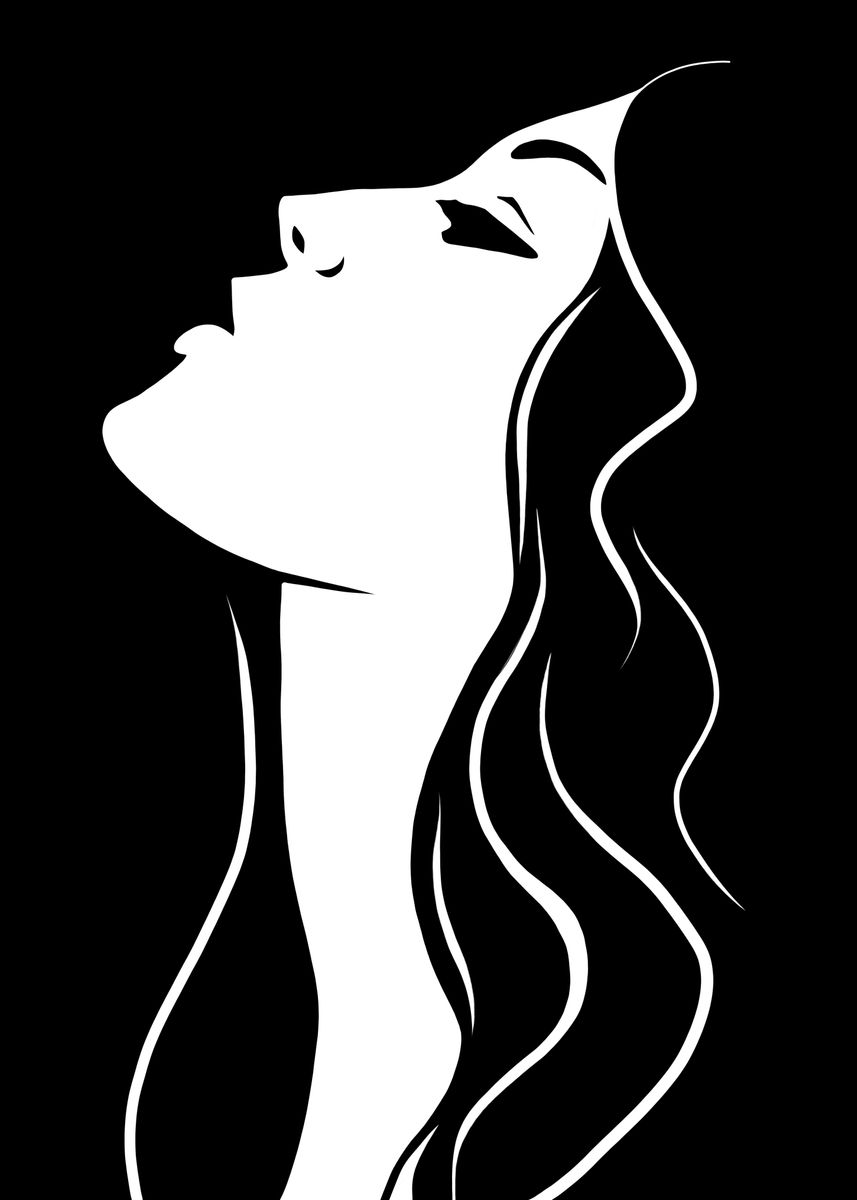 'Women Long Hair' Poster by Va Mitha | Displate