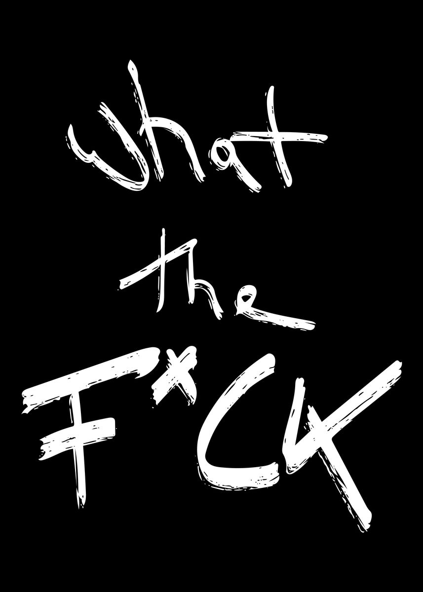 'WTF Line Art Minimal' Poster, picture, metal print, paint by Chris ...