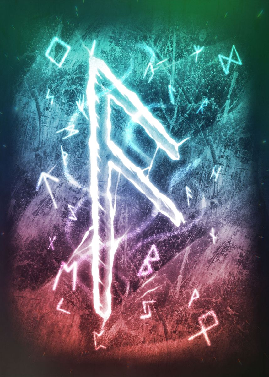 'Ansuz ' Poster, picture, metal print, paint by Einarrs Journey | Displate