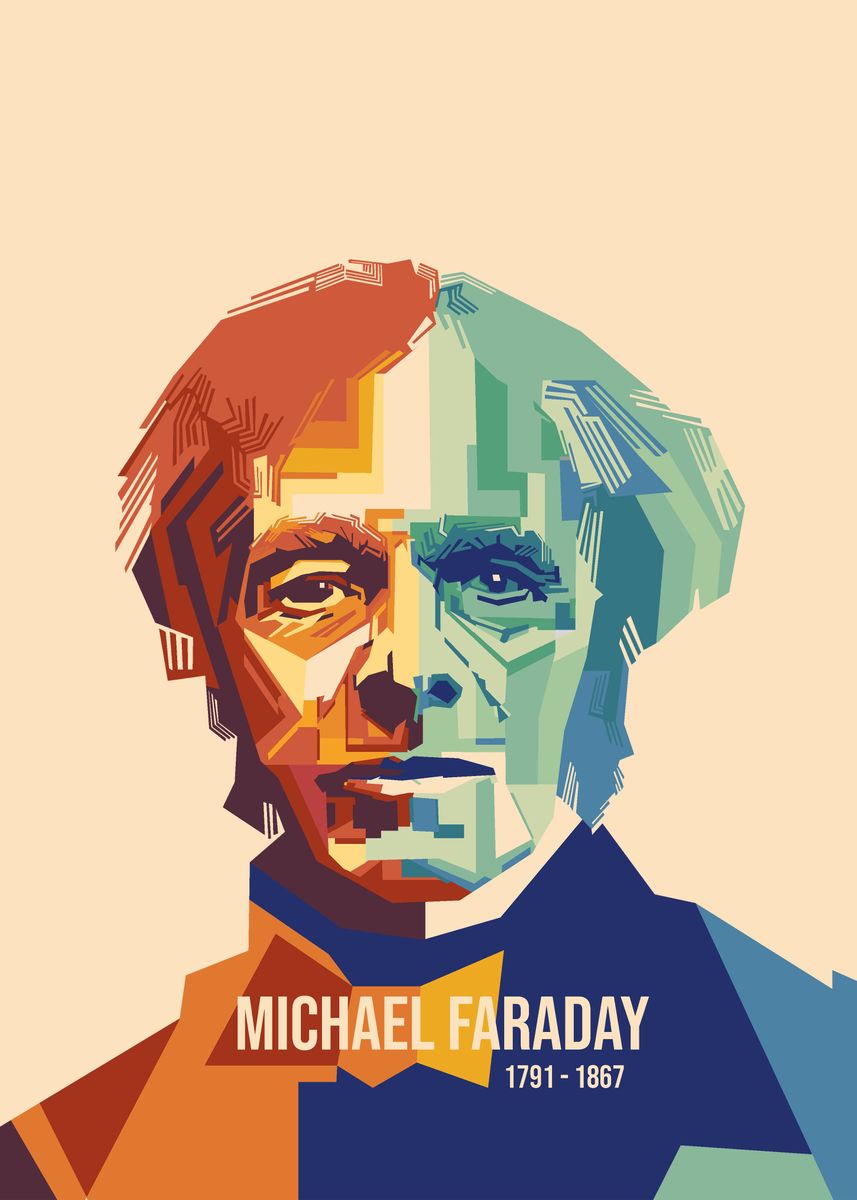 'Michael Faraday Pop art' Poster, picture, metal print, paint by Babazuka zuka | Displate