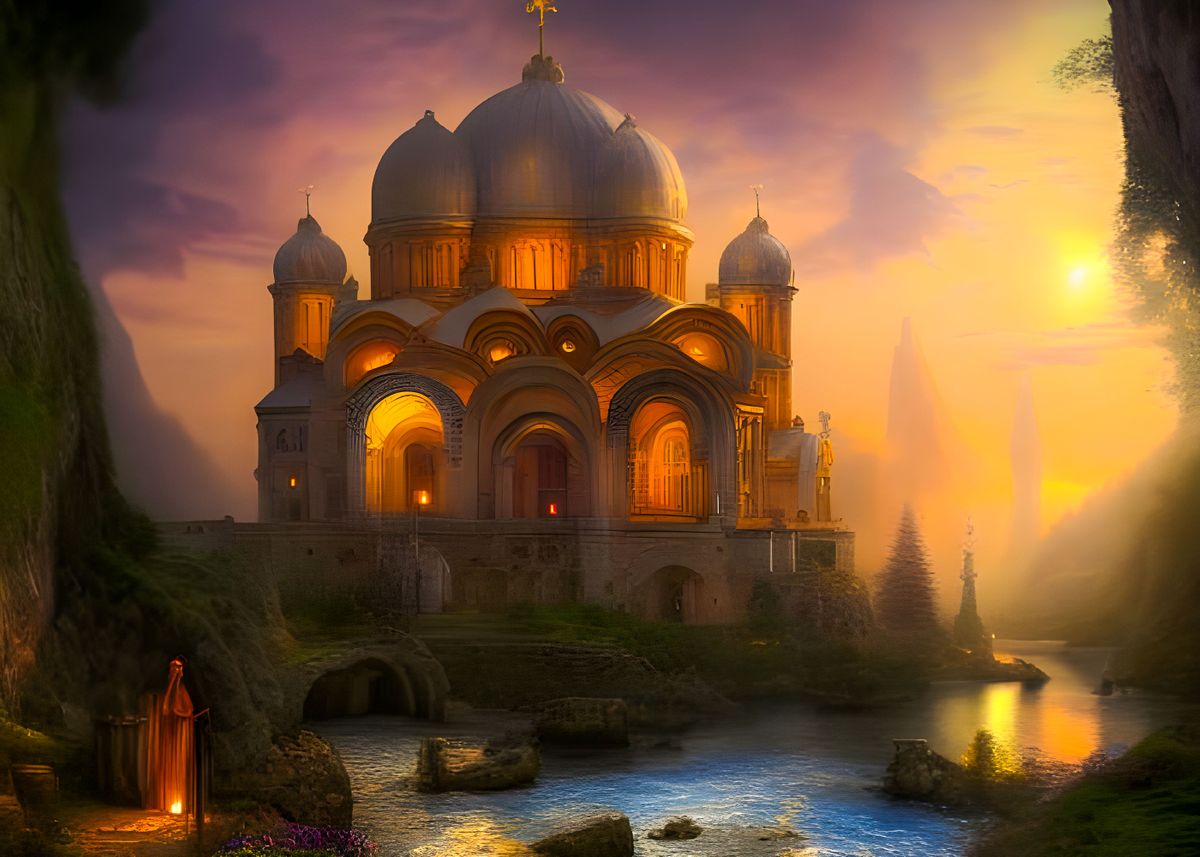 'Fantasy Cathedral 1' Poster by Marcelo Miguel | Displate