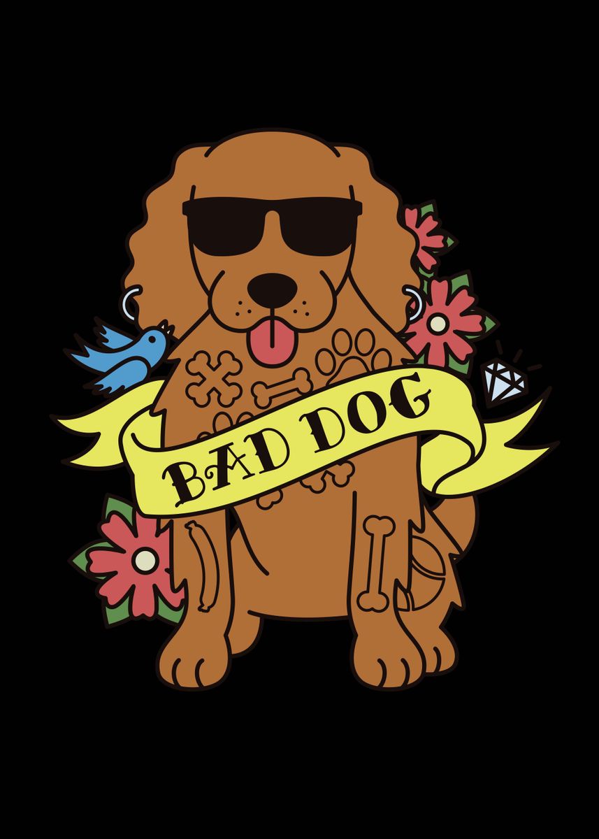 'Cocker Spaniel Bad Dog ' Poster, picture, metal print, paint by ...