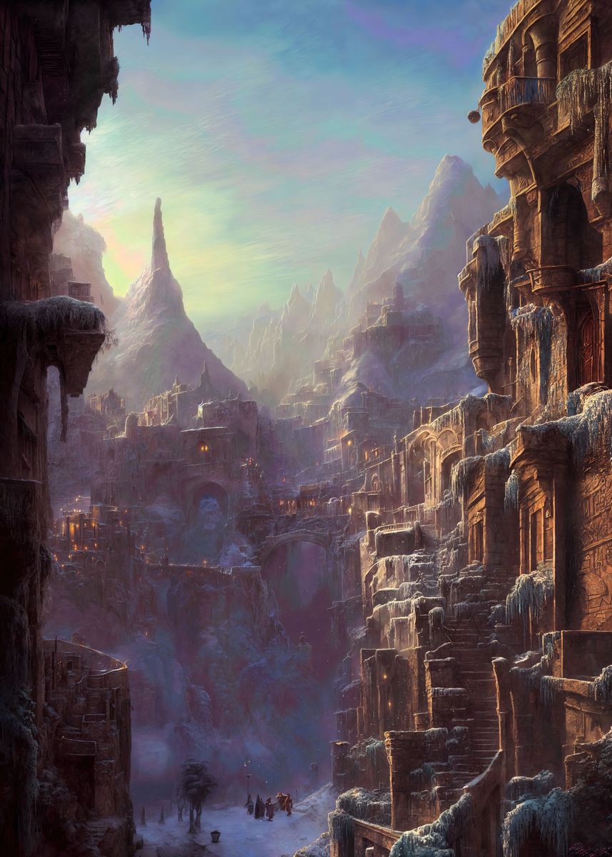 'Fortress of Ice' Poster, picture, metal print, paint by lashman | Displate