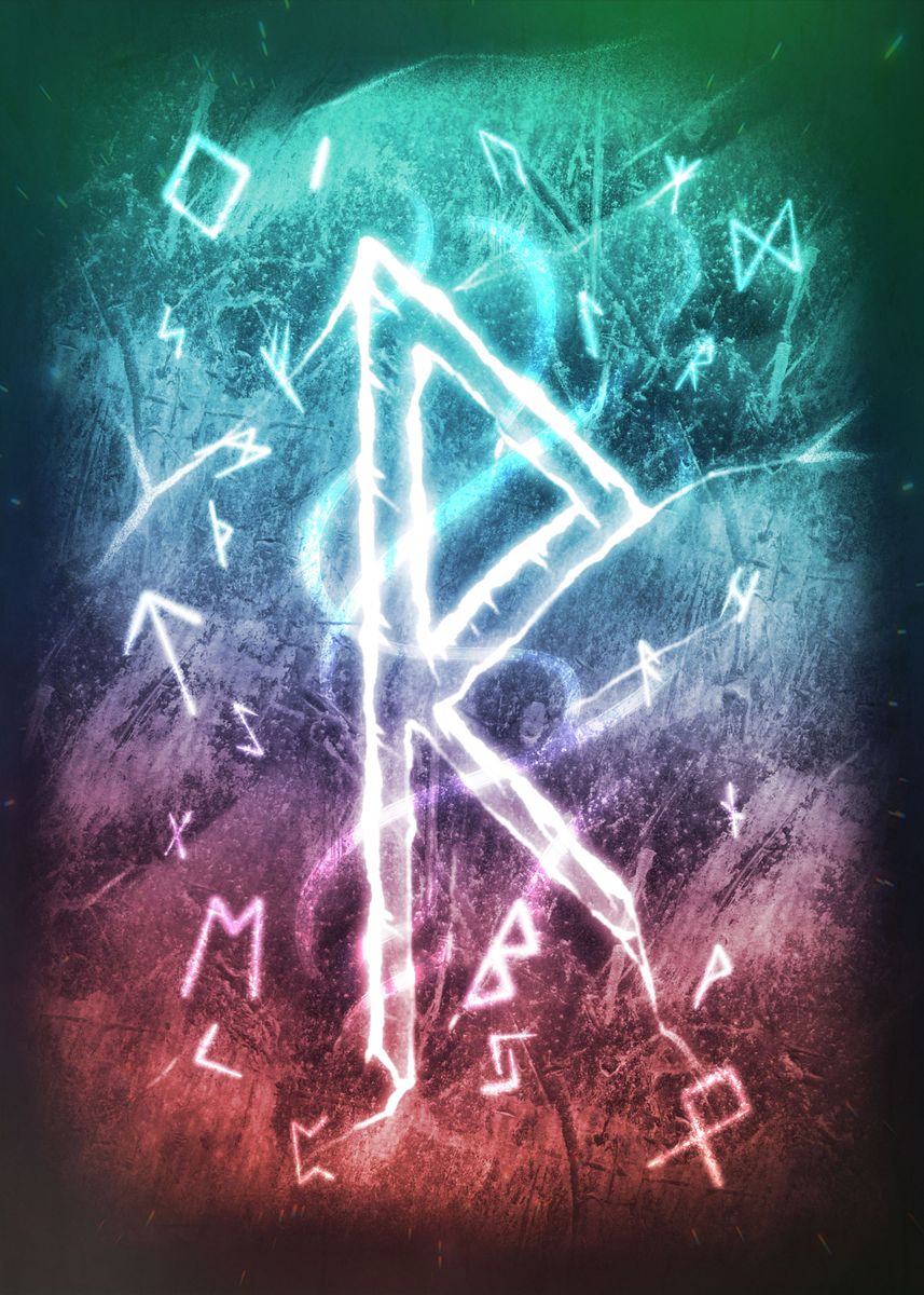 'Raido' Poster, picture, metal print, paint by Einarrs Journey | Displate